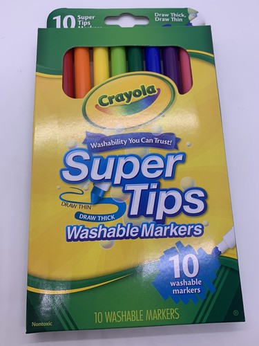 Crayola Washable Markers Super Tips 10 Count Non Toxic | eBay