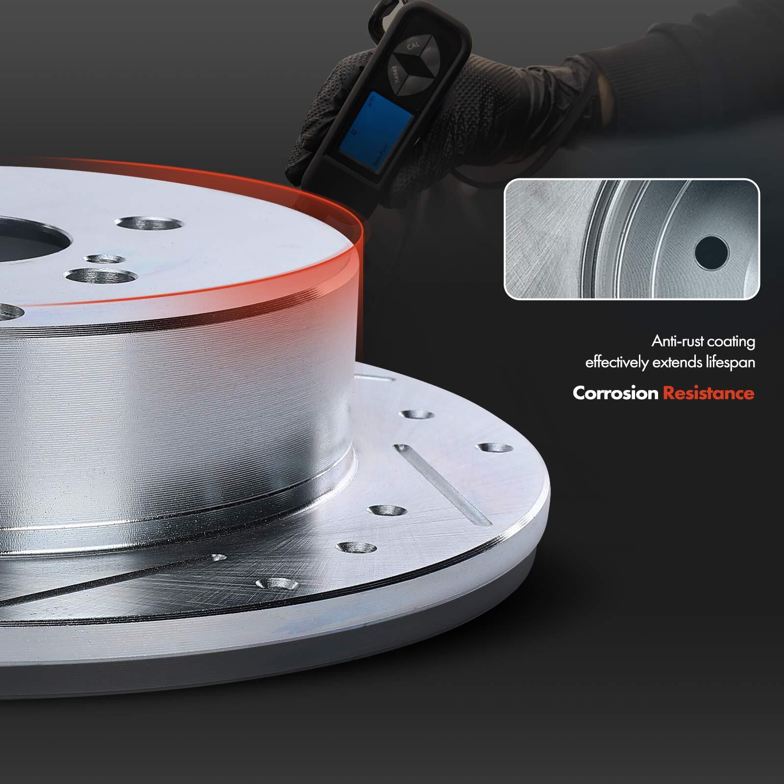 2Pcs Rear Drilled Brake Rotors for Ford Escape 2017-2019 Fusion Lincoln ...