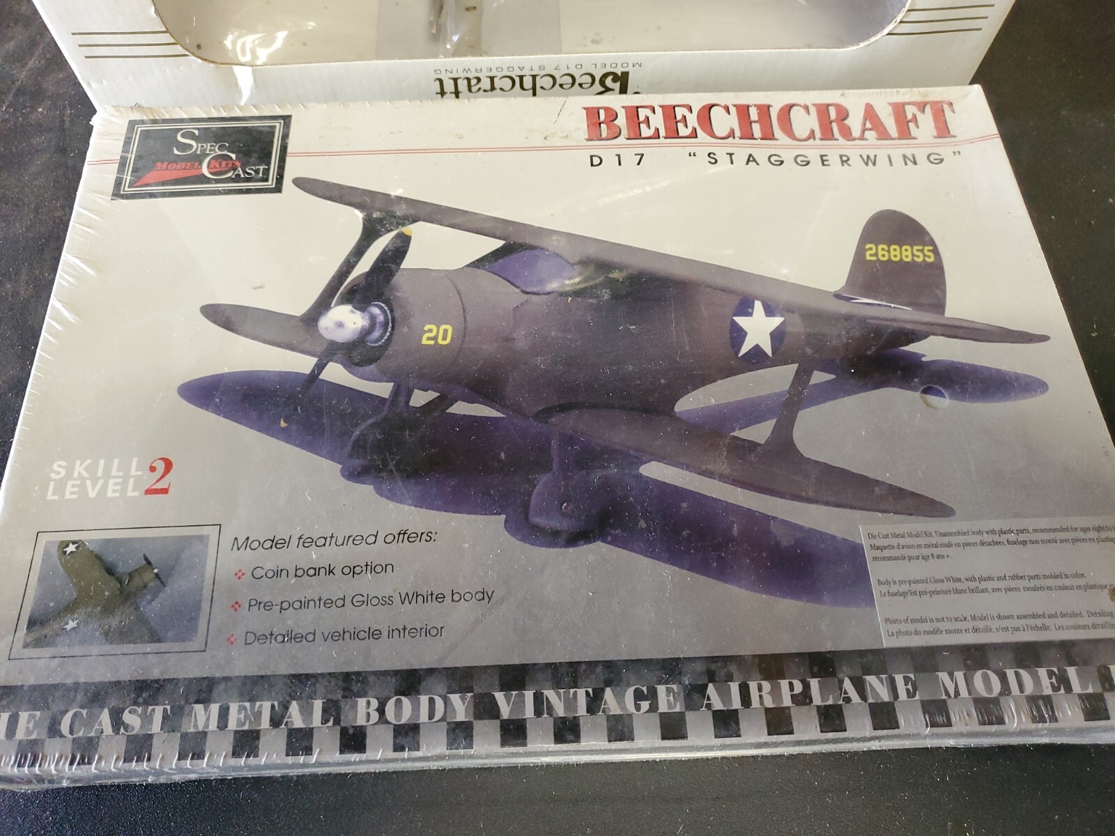 ST6 NIB SCALE MODEL Airplane KIT Beechcraft D17 Staggerwing Bi Plane ...