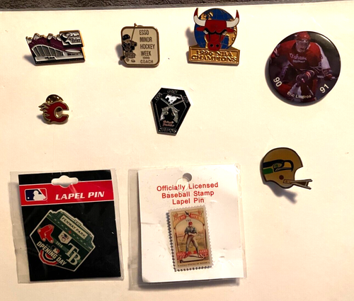 PINS SPORTS: LOT OF 9 - NHL, NFL, NBA, MLB, MINOR HOCKEY, CURLING | eBay