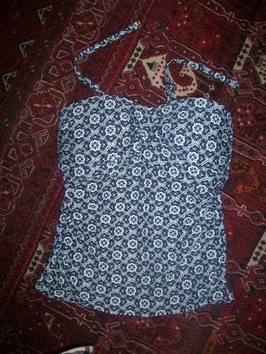 Kona Sol Women Blue Floral Tankini Swimsuit Top Size Small Bra ...