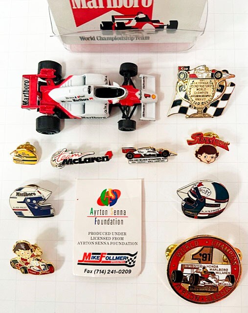 AYRTON SENNA / ALAIN PRONT PINS A DIE CAST PROMO McLAREN CAR MINT . | eBay