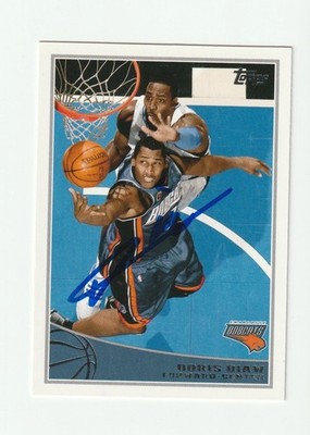 Boris Diaw Signed 2009-10 Topps Card Auto Charlotte Bobcats #24 ...