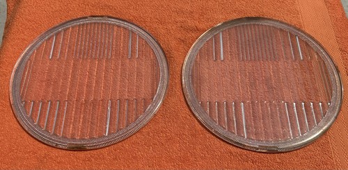 PAIR Vintage GUIDE RAY Head Light Lamp GLASS LENS Old Car Auto 9-3/4 ...