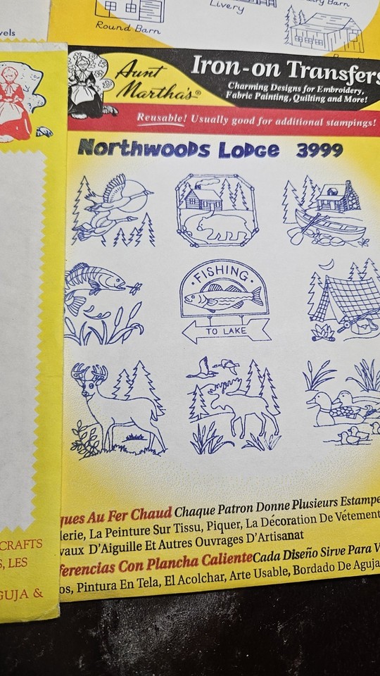 Lot 9 Aunt Martha's Hot Iron Transfers Flowers Alphabet Koala Barn ...