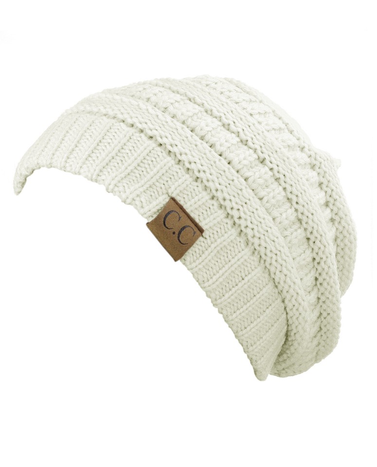 Hot item! CC Beanie New Women's Knit Slouchy Thick Cap Hat Unisex Solid ...