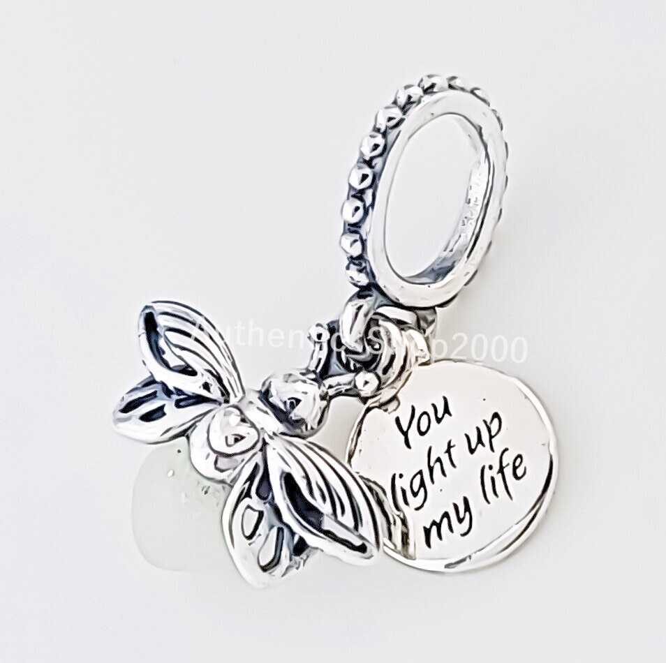 New 100% Authentic PANDORA 925 Glow-in-the-dark Firefly Pendant Charm ...