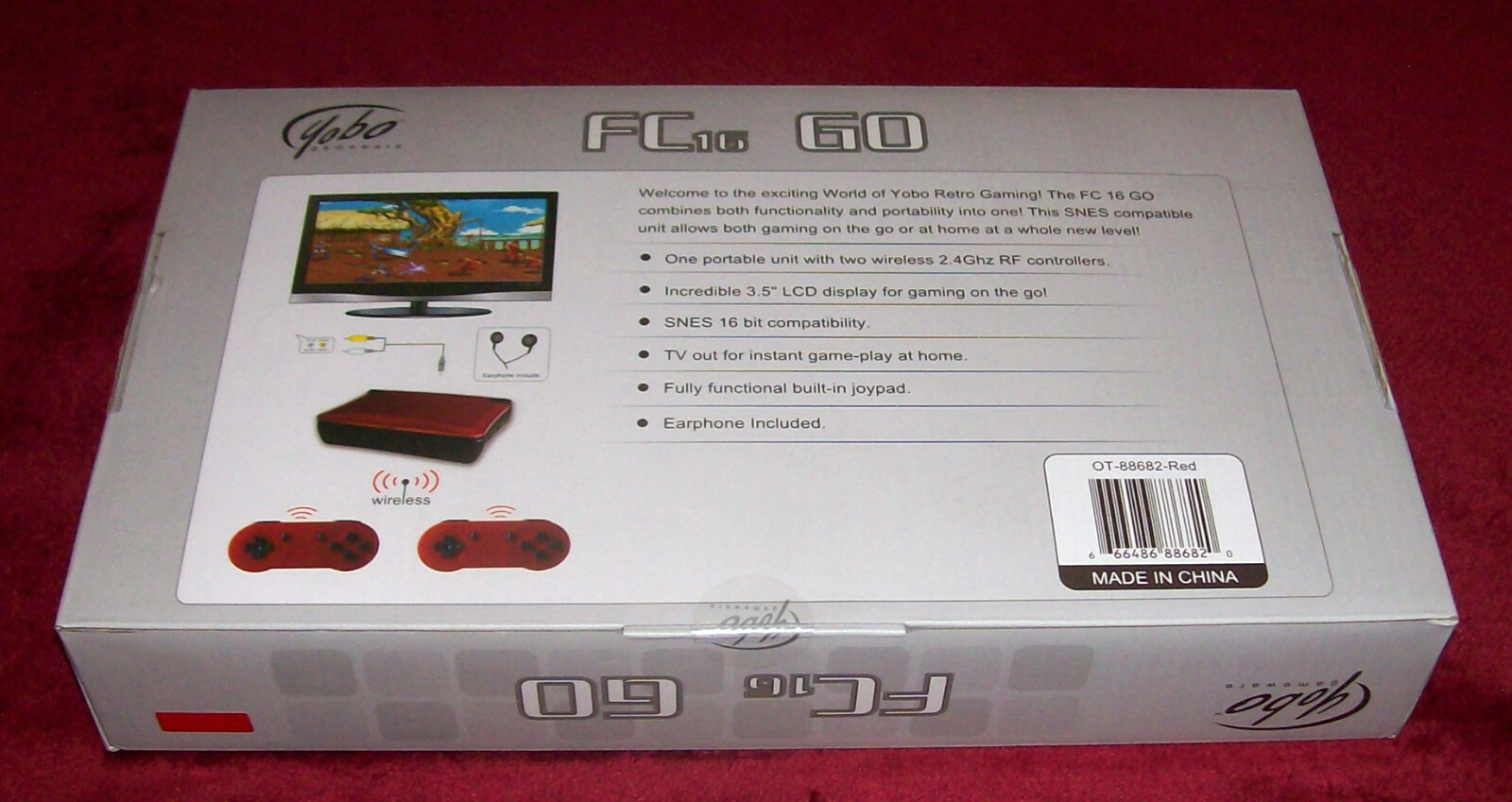 CONSOLA DE JUEGOS PORTÁTIL SNES yobo FC 16 GO color ROJO Reproductor de ...