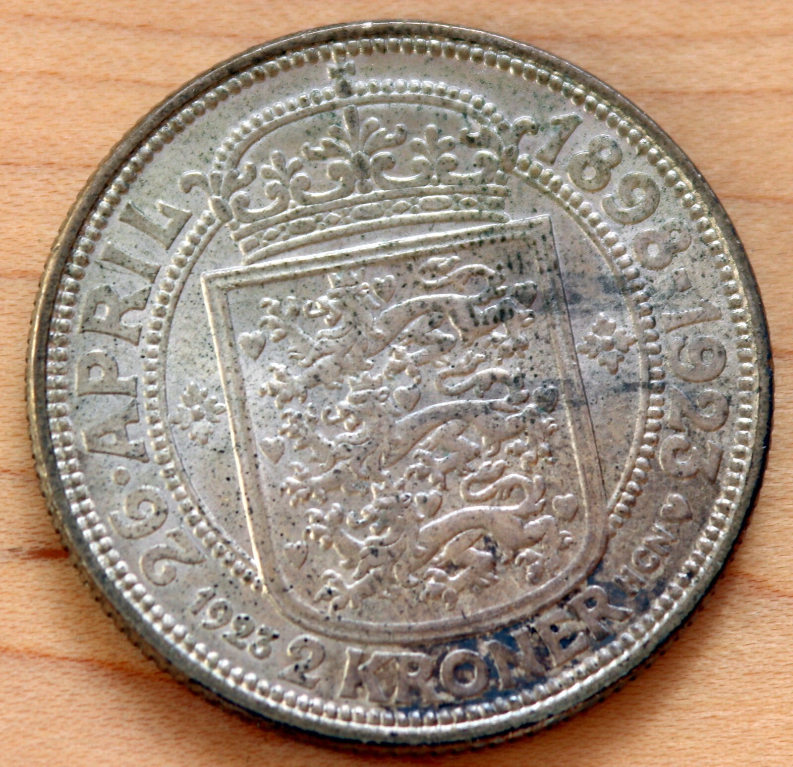 1923 Denmark 2 Kroner Silver Silver Wedding Anniversary | eBay