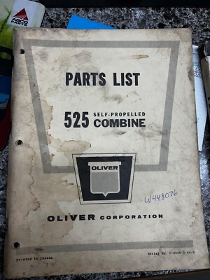 OLIVER 525 COMBINE PARTS MANUAL W448076 | eBay