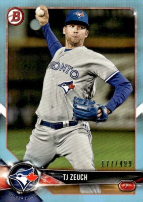 2018 Bowman Light Blue #BP56 TJ Zeuch 177/499 Toronto Blue Jays | eBay