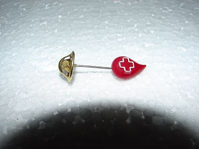 RED CROSS BLOOD BANK DONATION PIN - RED STICK PIN | eBay