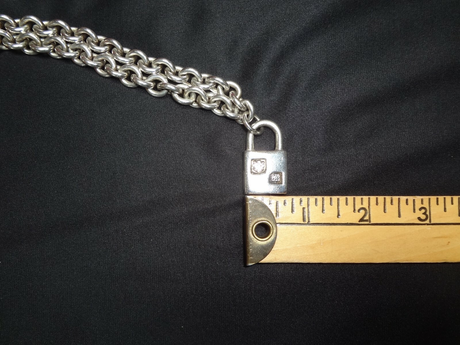 "AMAZING" VASS LUDACER GOTHIC PADLOCK LOCK LINK CHAIN STERLING SILVER ...