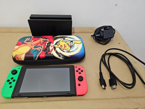 Nintendo Switch Console 32gb V2 + 128gb SD Card + Case Improved Battery ...