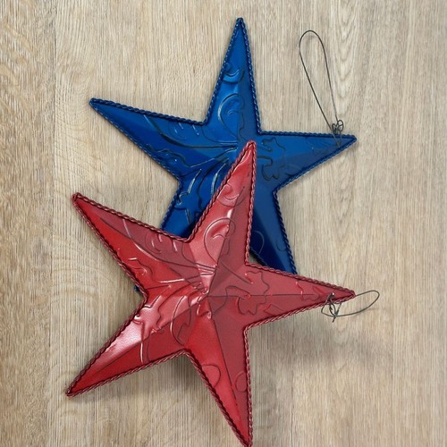 4th of July Red White & Blue Metal Star Hangings Patriotic Americana ...