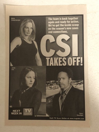 CSI Print Ad Gary Dourdan Marg Helgenburger Tpa5 | eBay