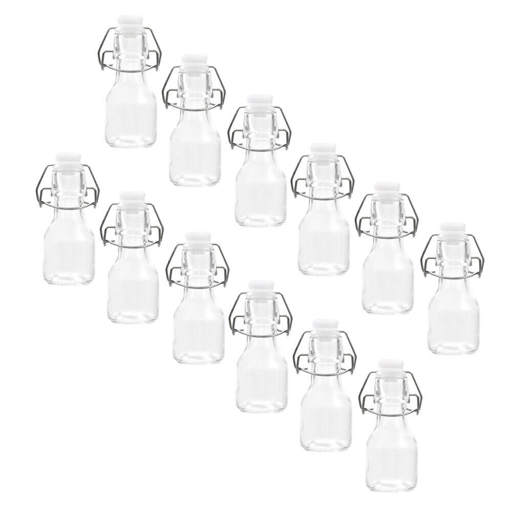 12x Lemon & Lime Clear Round 80ml Bottle Glass Jar - Clear (28671) for ...