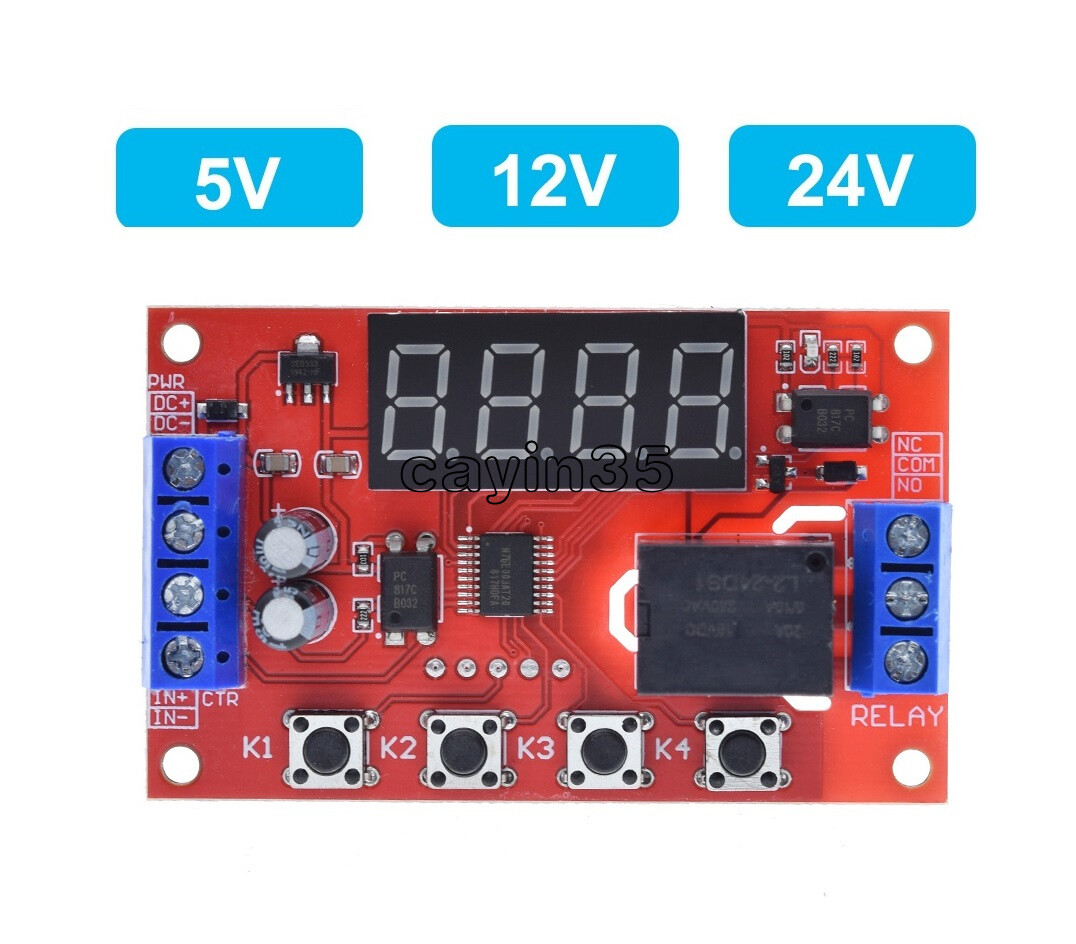10A DC 5V 12V 24V Adjustable Time Delay Relay Module Timming Trigger ...
