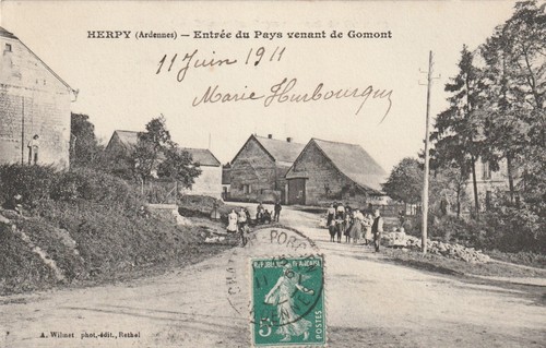 CPA 08 HERPY (Ardennes) Entrée du Pays venant de Gomont | eBay