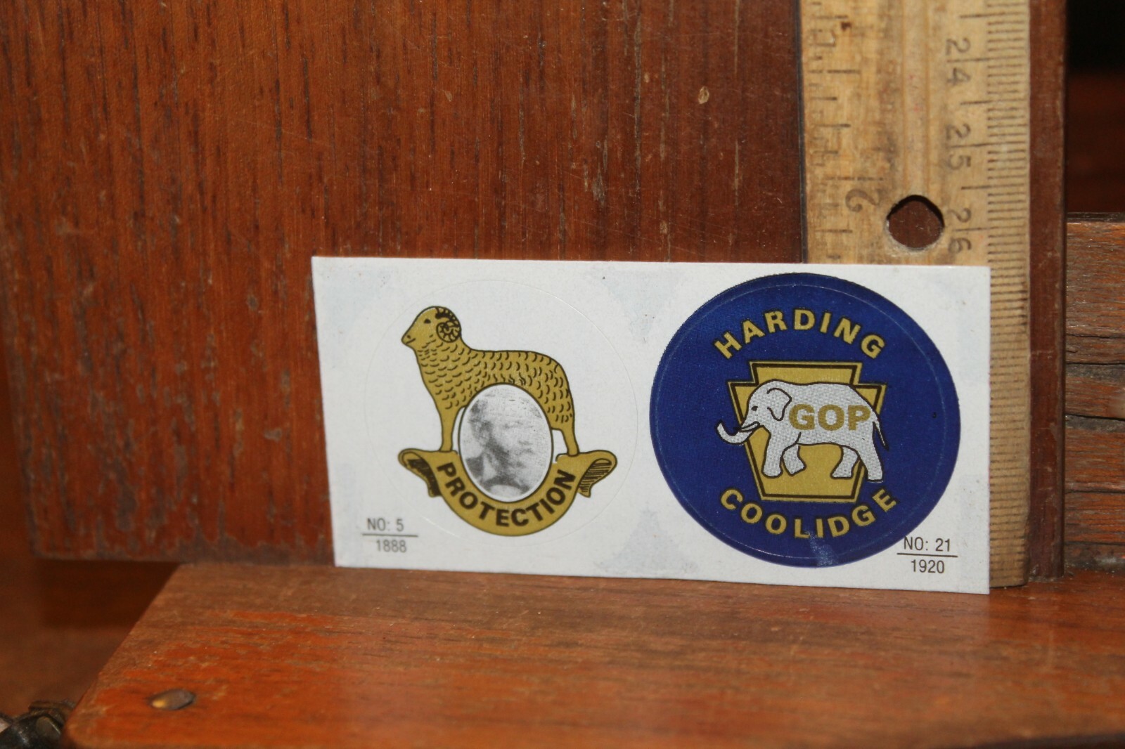 1984 Krystal Stickers Presidential Replica Button Harding Coolidge ...