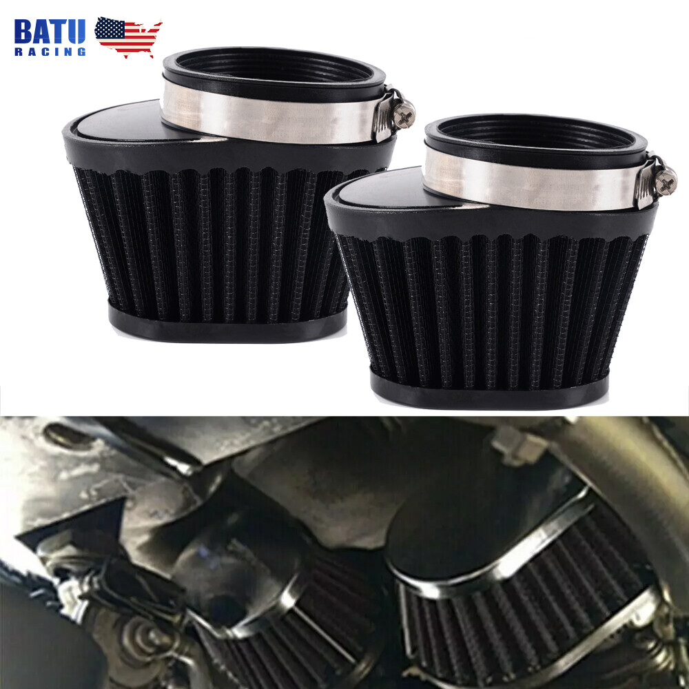 2PCS 51mm Air Intake Filter Cleaner Pod for Yamaha V Star 1100 XVS1100 ...