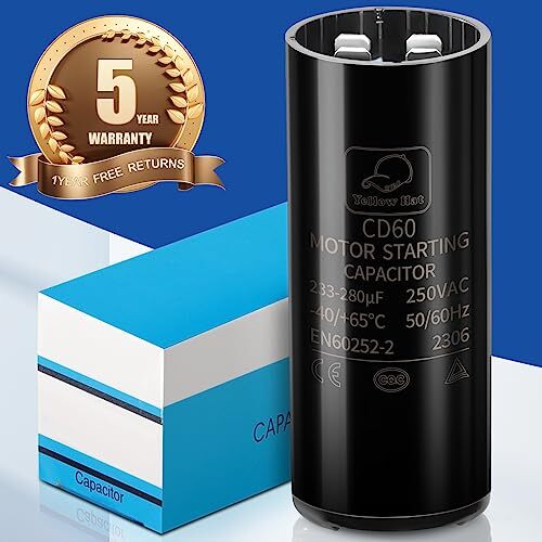CD60 250 VAC 233-280 uf/MFD Round Motor Start Capacitor Replacement ...