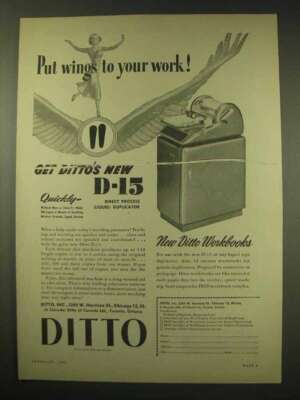 1949 Ditto D-15 Duplicator Ad - Put Wings to Your Work | eBay
