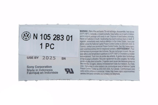 Volkswagen N10528301 Genuine OEM Factory Original Battery for sale ...