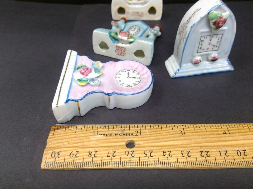 Group of 7 Made in Occupied Japan Miniature Ceramic Clock Figurines | eBay