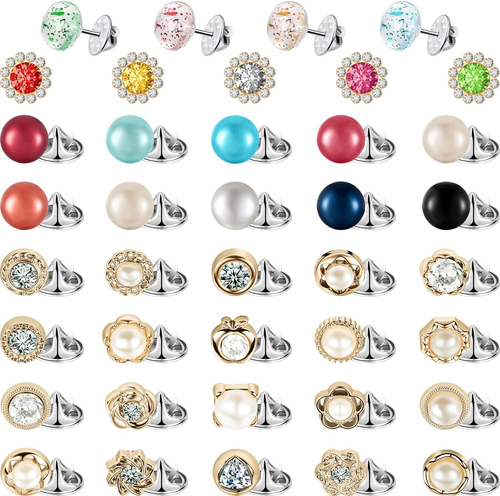 50 Pieces Women Shirt Brooch Buttons Cover up Button Pin Safety Brooch ...