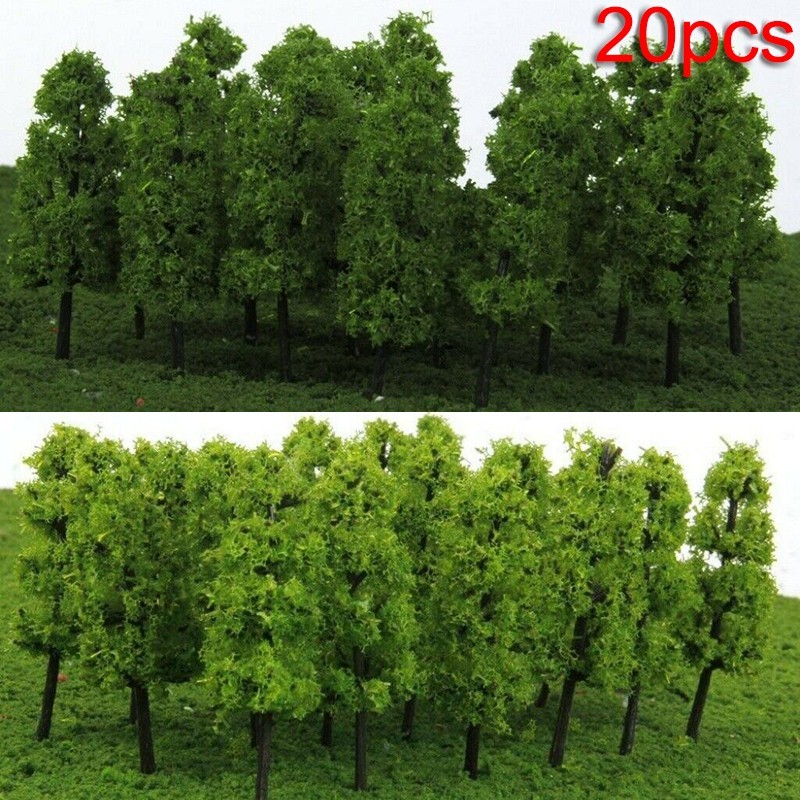 20pcs Mini DIY Model Trees Layout Train For Railway Diorama Landscape ...
