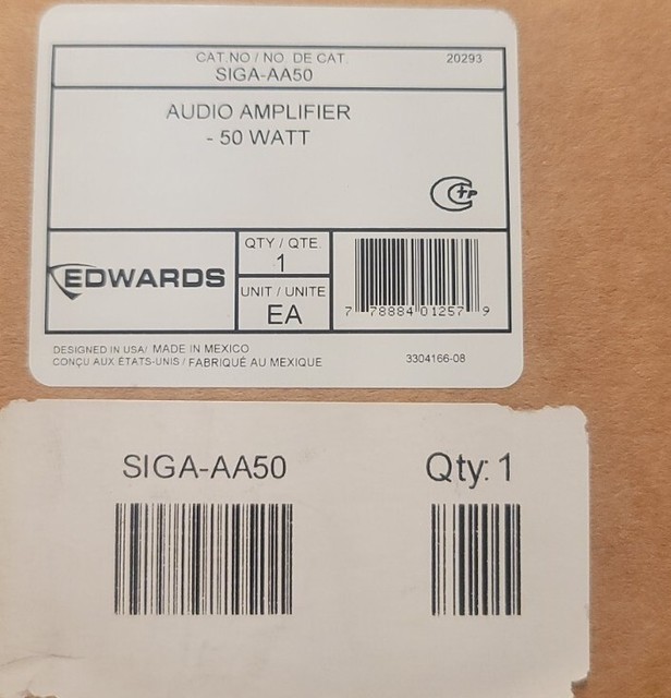 Edwards Est Siga-aa50 50 Watt Intelligent Audio Amplifier Factory for ...