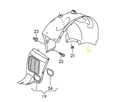 VW Volkswagen Touareg 11 - 16 OEM Fender Liner Splash Guard 7P6805977 ...