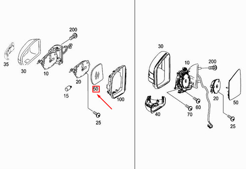 MERCEDES-BENZ GLE W166 FRONT LEFT DOOR MIRROR GLASS A1668100719 NO DUTY ...