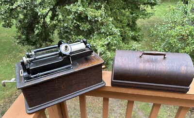 Antique Edison Long Case Model Home Cylinder Record Player Oak ...