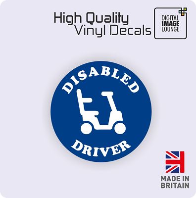 2 X Disabled Driver - Scooter Disability Car Parking STICKER / VINYL ...