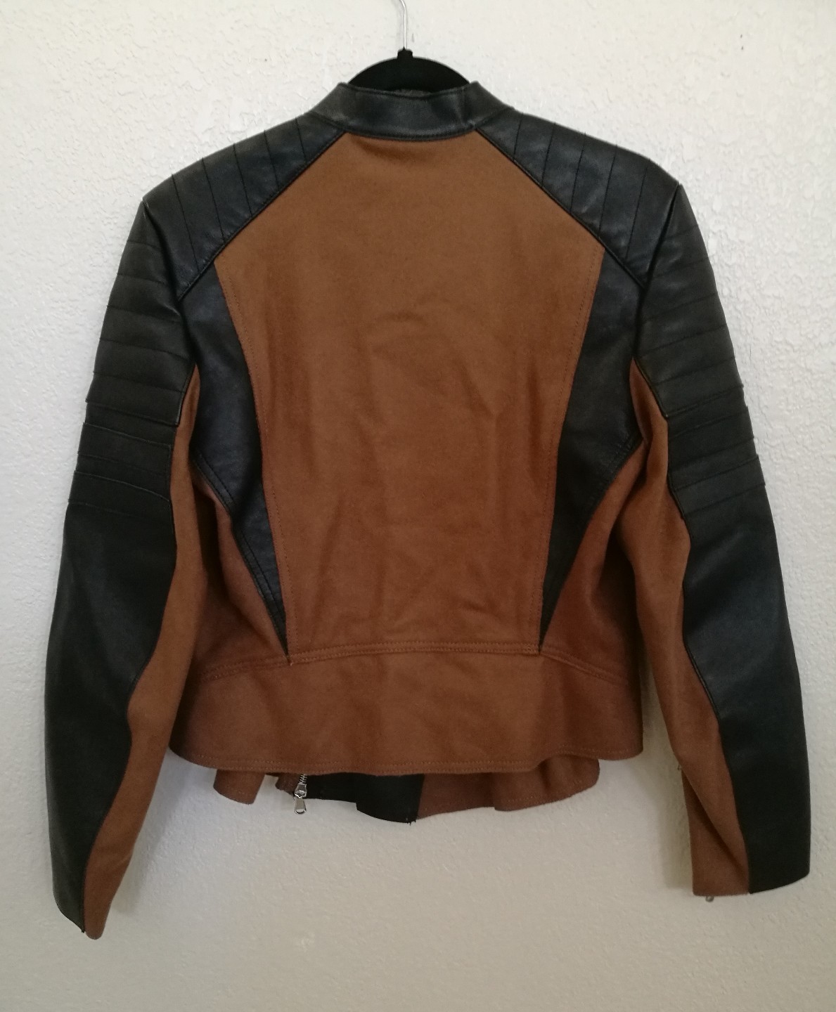 New 3.1 Philips Lim Felt&Leather Moto Jacket in Cinnamon/Black Sz 8 ...