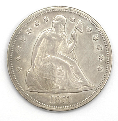 1871 Silver Liberty Seated One Dollar - Sharp Strike, Very Nice Coin ...