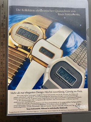 Texas Instruments Quarz LCD Original 1978 Vintage Watch Advert Uhr ...