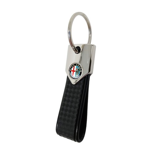 Keychain Elite Alfisti, Carbon Black With Logo Alfa Romeo Old Years 80 ...