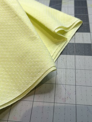 Vtg Yellow Dotted Swiss Fabric *Has Flaw* Over 1 Y Poly Cotton Quilting ...