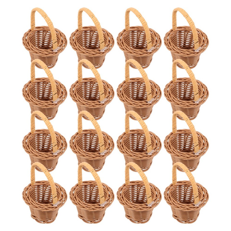 16 Pcs Small Flower Basket Rattan Woven Storage Basket Floral ...