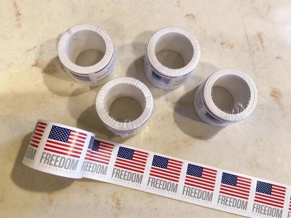 Lot of 5 (500 Total) 2025 United States American Flag Stamp Roll USPS ...