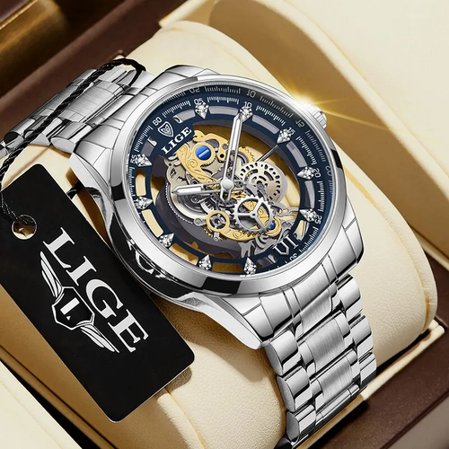 Men's Luxury Skeleton Quartz Watch - Gold Retro Design | eBay
