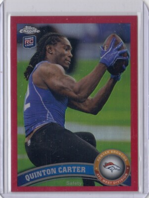 2011 Topps Chrome Quinton Carter Red Refractor 09/25 Broncos Oklahoma ...
