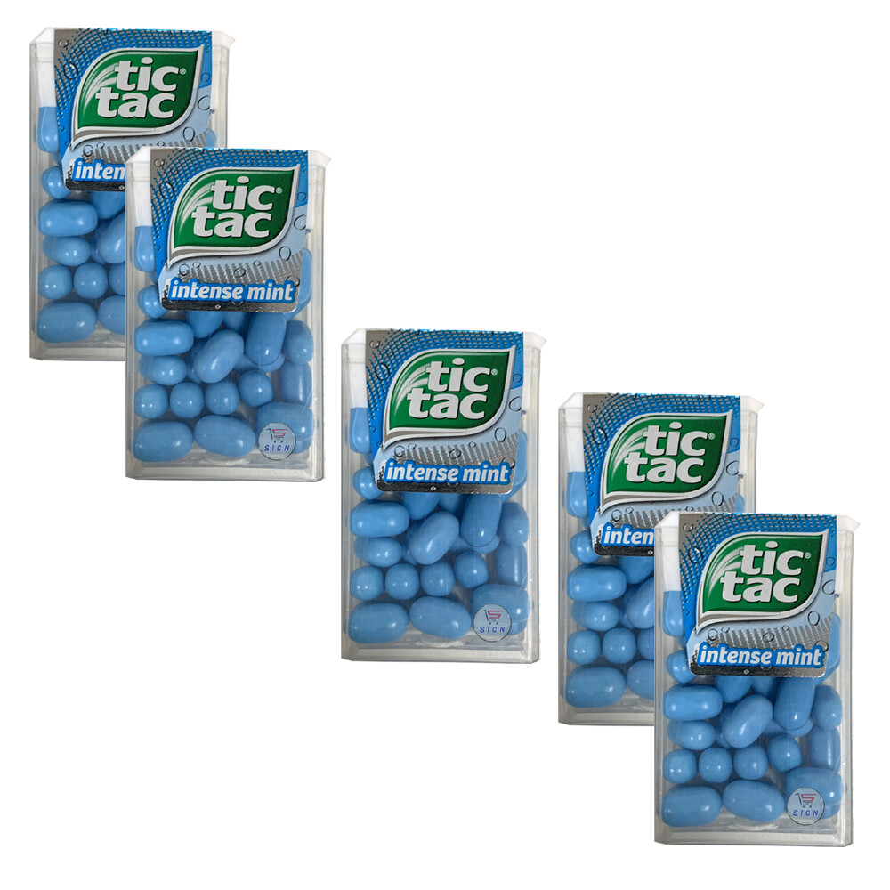 TIC TAC VARIETY FLAVOURS SWEETS 5 x 18g LIME, ORANGE, MINT,FRUIT,CHERRY ...