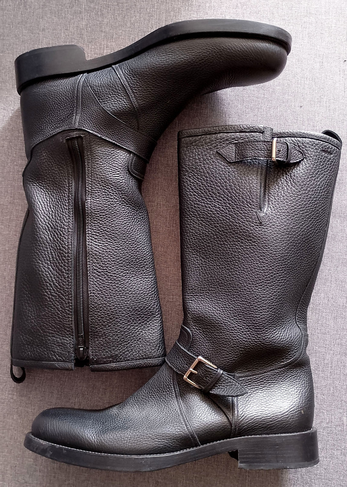 BALLY Switzerland Made in Italy Black Leather Greasy Engineer Biker ...