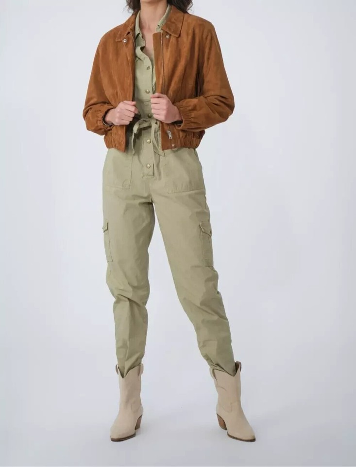 Women's Vintage 90s Handmade Oversized Brown Real Suede Leather Bomber ...