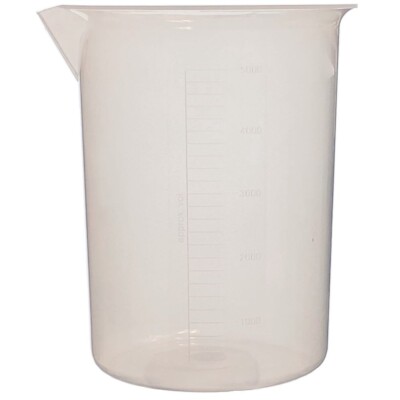 5000ml Plastic Beaker, Euro Style, Molded Graduations, Karter Sci 280X1 ...