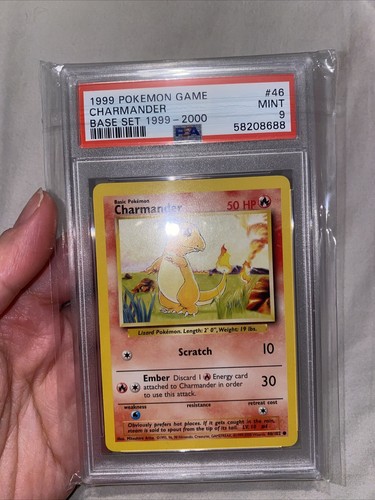 Pokémon TCG Charmander Base Set 46/102 Mint 1999-2000 4th Print PSA9 ...
